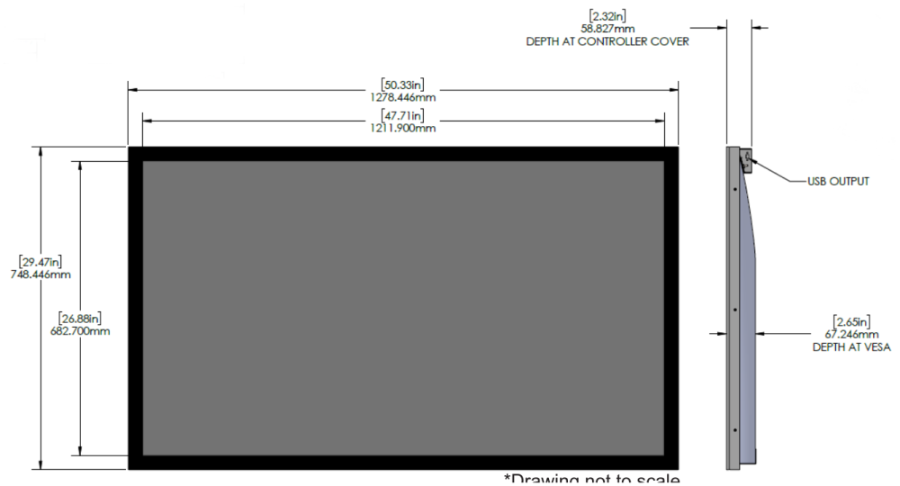 55" PCAP: LG: Integrated Touchscreen Display w/ PCAP Metal Mesh ...