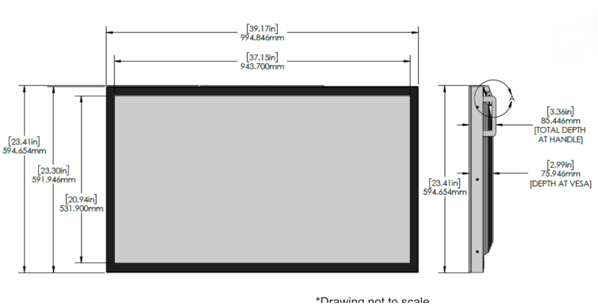 43" PCAP: Sharp NEC: Integrated Touchscreen Display w/ PCAP Metal Mesh ...