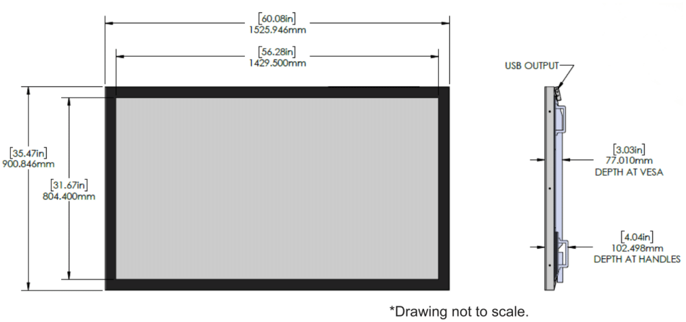 65" PCAP: Sharp NEC: Integrated Touchscreen Display w/ PCAP Metal Mesh ...