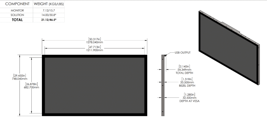 55" PCAP: Samsung: Integrated Touchscreen Display w/ PCAP Metal Mesh ...