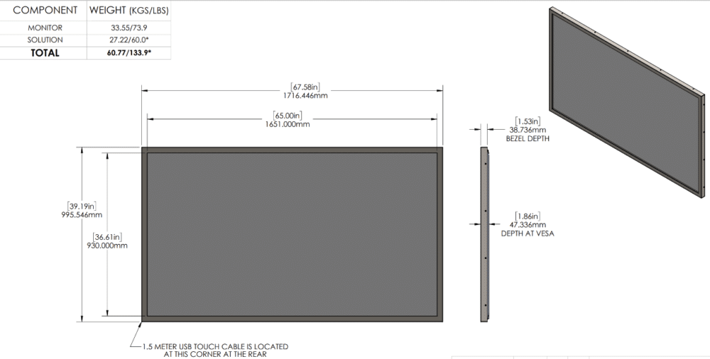 75" Infrared: Samsung: Integrated Touchscreen Display: QB75C, QH75C ...